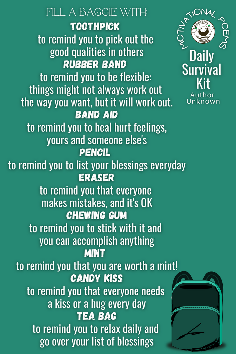 Motivational Poems - Daily Survival Kit – Grateful Gnome