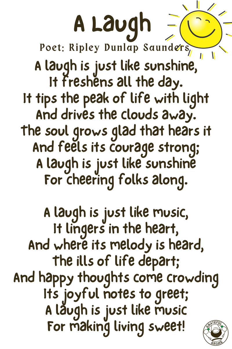 Inspiring Poems - A Laugh – Grateful Gnome