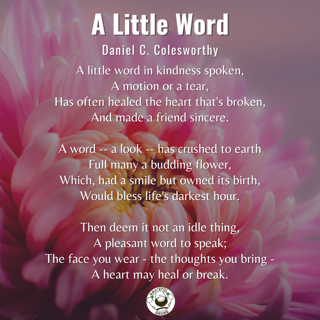 Inspirational Poems - A Little Word – Grateful Gnome