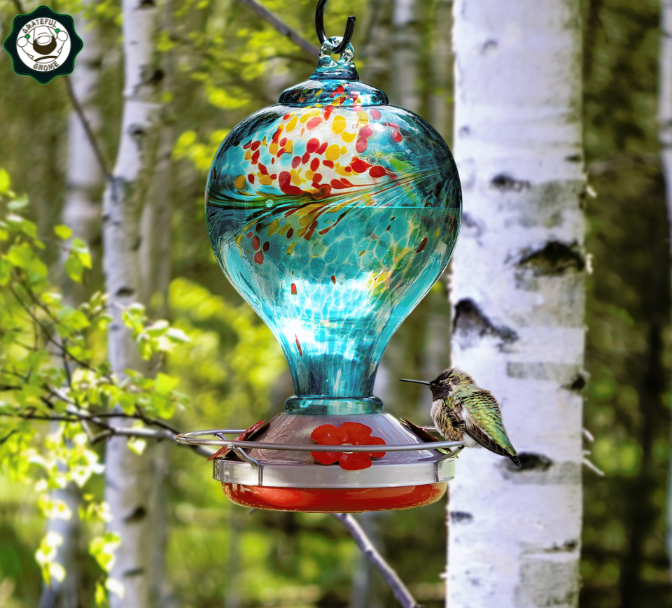 Attract Hummingbirds with Beautiful and Unique Blown Glass Hummingbird ...