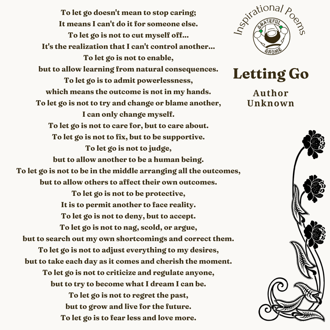 Inspirational Poems - Letting Go – Grateful Gnome