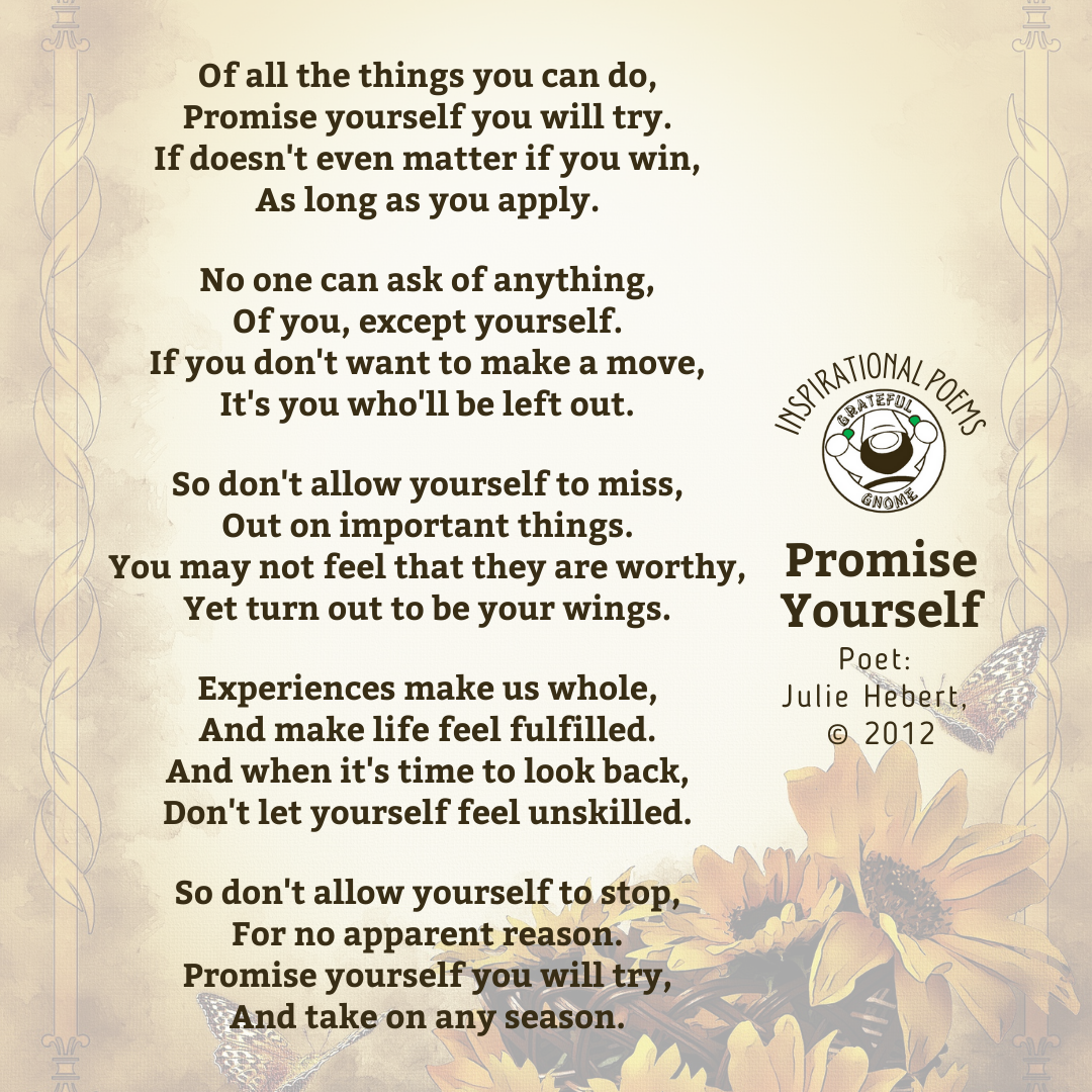Inspirational Poems - Promise Yourself – Grateful Gnome