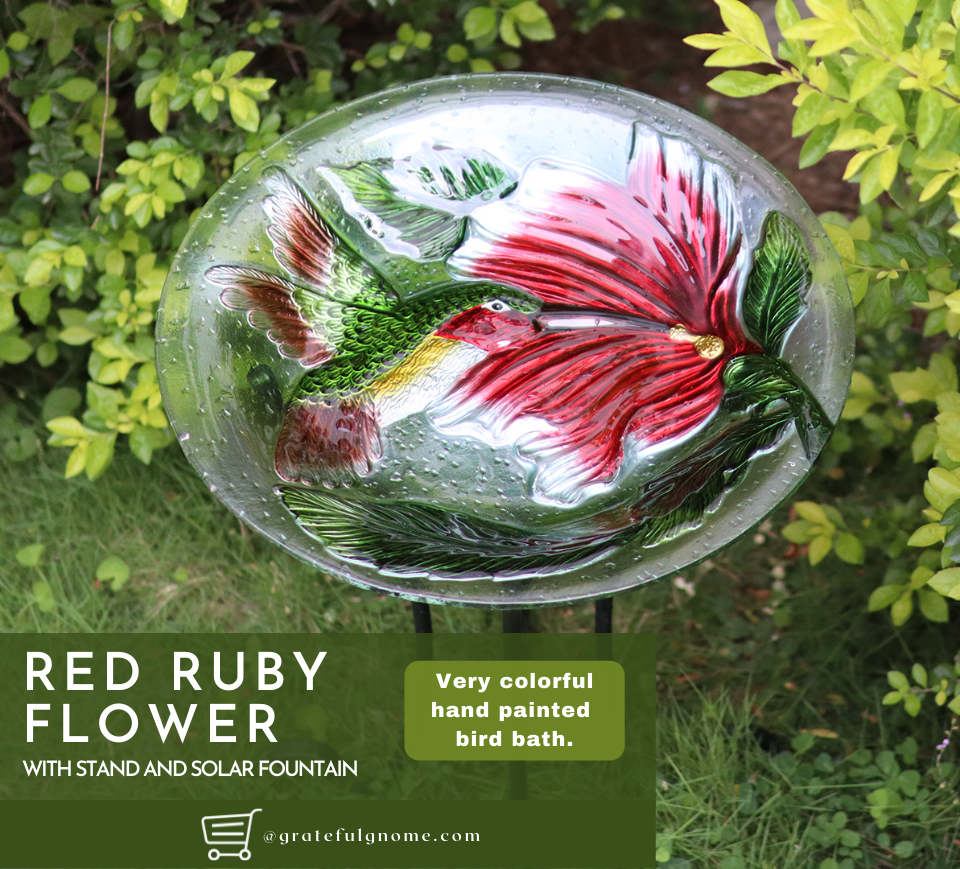 Attracting Birds with Beautiful and Colorful Glass Bird Bath – Grateful ...