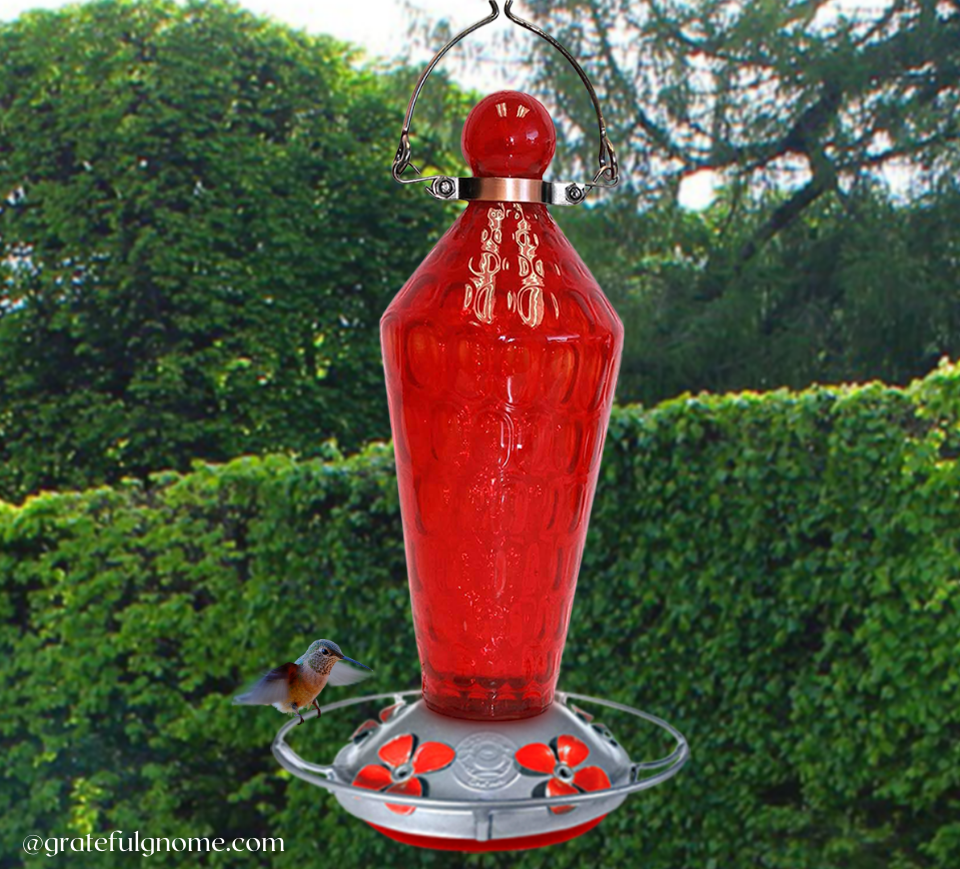 Red Wand with Metal Clamp Hanger Hummingbird Feeder – Grateful Gnome