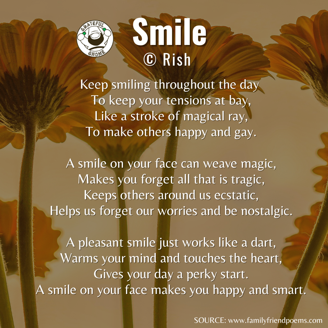 Inspirational Poems - Smile – Grateful Gnome