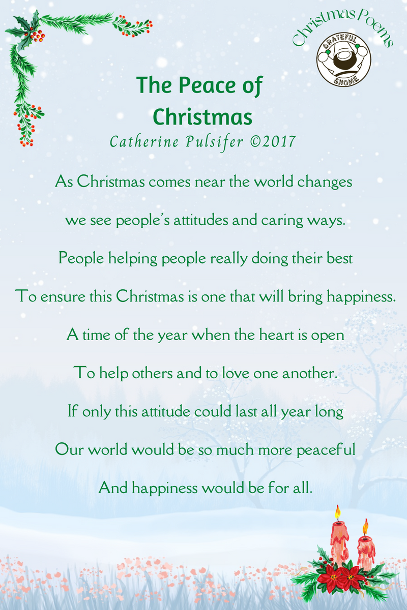Christmas Poems - The Peace of Christmas – Grateful Gnome