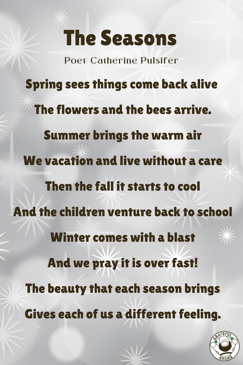 Poem of the Day - The Seasons – Grateful Gnome